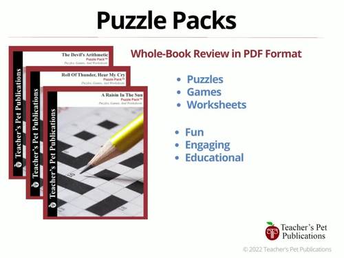 A Raisin in the Sun Puzzle Pack Study Unit Review Activities | TPT