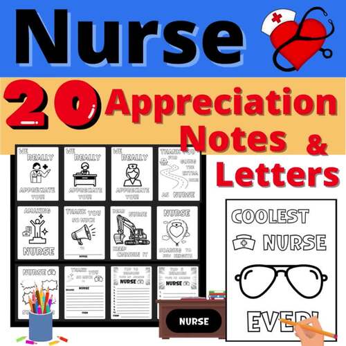 Nurse Thank You Cards Nurses Appreciation Notes Letters Activity by ...