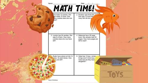 Math Time Word Problems Early Elementary BUNDLE by Skye's Workshop