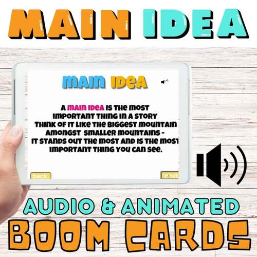 Main idea Reading Comprehension Boom Cards Animated Stories 3 | TPT