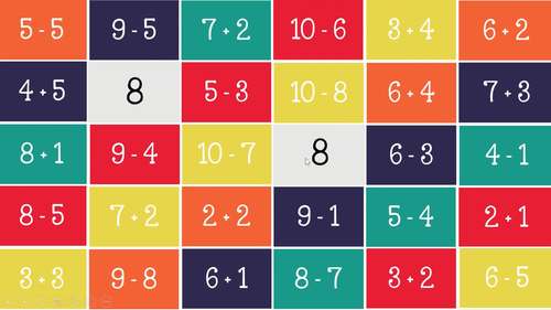 Fact Fluency within 10 Game by Classroom Creations LLC | TpT