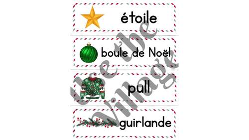 FRENCH Christmas Word Wall! Kindergarten 1st December Vocabulary Write ...