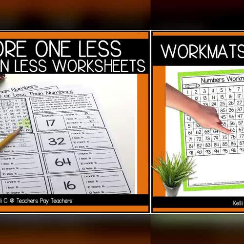 One More One Less Ten More Ten Less Number Sense Worksheets 1st Grade Math