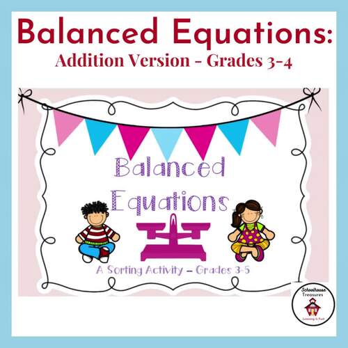 Balancing Math Equations 3rd Grade Addition Resource by Schoolhouse ...