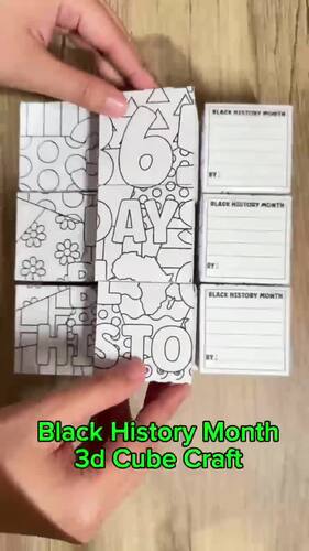 Black History Month Craft Cube Pop Art Coloring Pages Activities ...