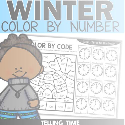 Winter Math Worksheets - Telling Time to the Hour and Half Hour Morning ...