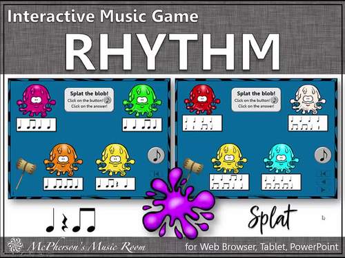 Elementary Music Eighth Notes Interactive Rhythm Game {Splat} | TPT