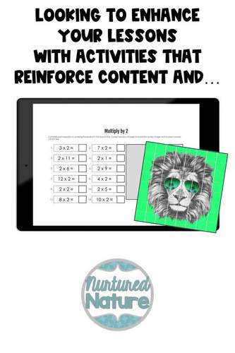 Multiplication Facts 1-12 Pixel Art Puzzle Bundle Vol 2 by Nurtured Nature