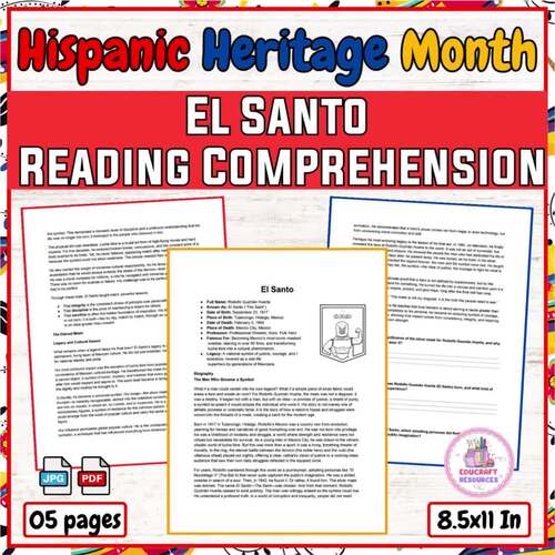 El Santo Hispanic Heritage Month Reading Comprehension | Activities ...