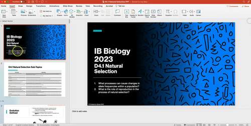 IB Biology 2023 New Syllabus D4.1 Natural Selection PowerPoint | TPT