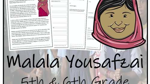 Malala Yousafzai Close Reading Comprehension Activity | 5th Grade & 6th ...