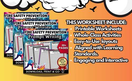 Fire Safety Prevention Opinion Prompt Writing Activities 4th,5th,6th ...