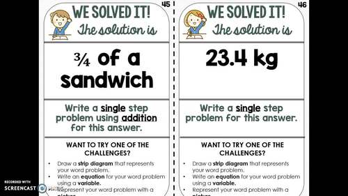 Digital Math Word Problem Activity We Solved It! for Google Slides