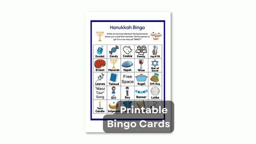 Hanukkah Bingo Game, 50 Printable Bingo Cards, Educational Games