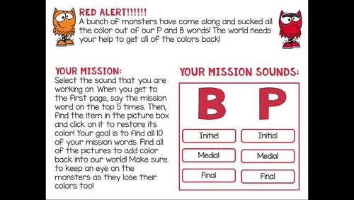 Articulation Say and Find NO-PRINT Activity for P and B by Speech Universe