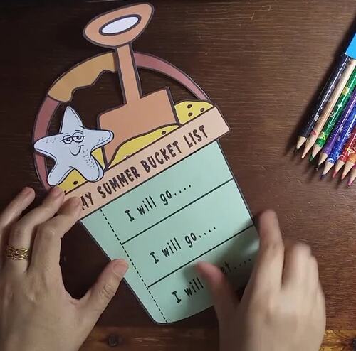 Summer Bucket List Craft - Summer bucket list template - End of the Year.