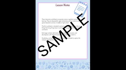 LIFE SCIENCE L2: Needs of Living Things Worksheets Middle School ...