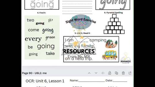 Open Court Daily Sight Word Practice, First Grade, Unit 6 Bundle