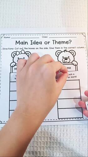 Main Idea or Theme Sort – Cut and Paste Sorting Activity by Taketing ...