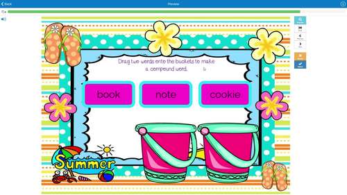 Summer Compound Words Boom™ Cards by The British Kitty | TPT