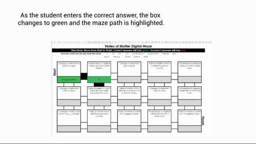 States of Matter Digital and Printable Maze Worksheet by JayZee | TPT