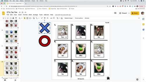 R All Word Positions Tic-Tac-Toe No Print and Interactive Using Google ...