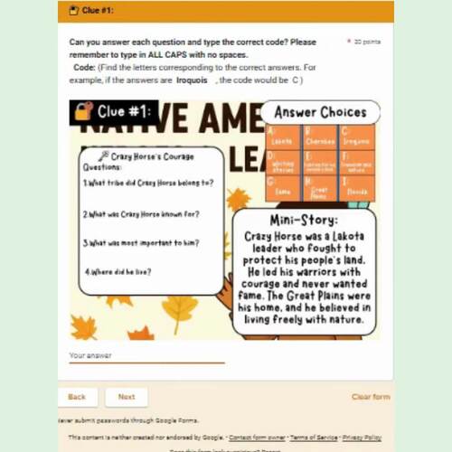 Native American Heroes & Leaders Escape Room | Fall Reading Activity ...