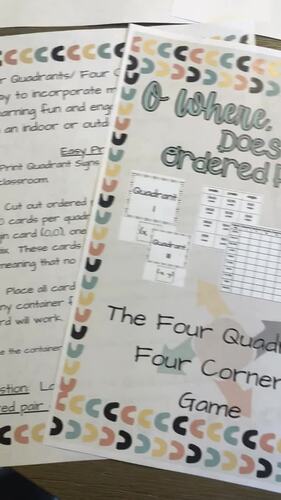 Four Quadrants Four Corners Math- INDOOR-OUTDOOR Activity-Coordinate ...