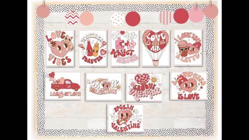 Retro Valentine's Day Bulletin Board & Classroom Decor, Photo Craft ...