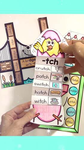 TCH & DGE Phonics Craft Bundle Ending Trigraph worksheets center activities