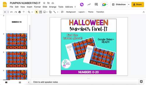 Find-It! Halloween Numbers 0-20 by Maribeth Wilkerson | TPT