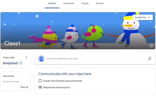 Animated Google Classroom Headers (Snowbirds) Banners- Distance Learning