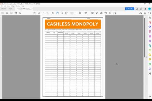 Cashless Monopoly, Blockchain Simulation, Transaction Ledger | Monopoly ...