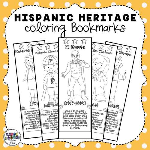 Hispanic Heritage Month Coloring Bookmarks ,Famous Latinos, September ...