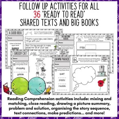 Ready to Read Activities for Shared Texts and Big Books | Junior Activities