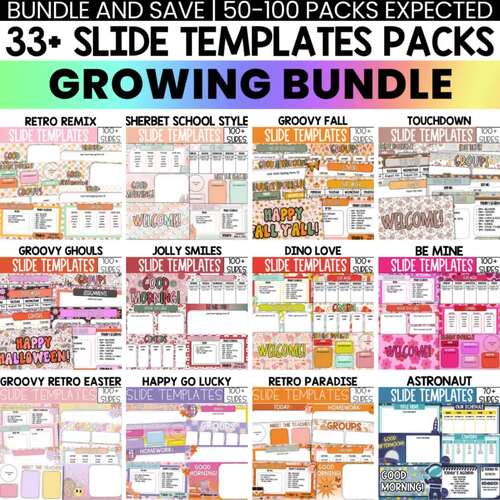 Seasonal Slides Templates Bundle, Google Slides for the Entire Year ...