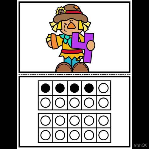 Autumn Scarecrow Number Matching Cards | Ten & Twenty Frames 0–20
