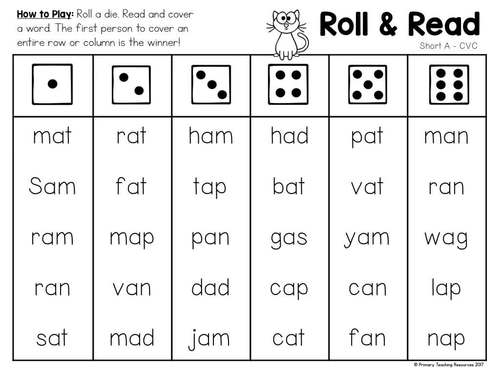 Phonics Roll & Read Games by Primary Teaching Resources | TPT