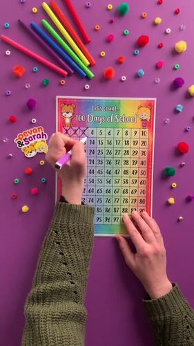 100 Days of School Hundreds Chart | 100 Days Countdown Class Display
