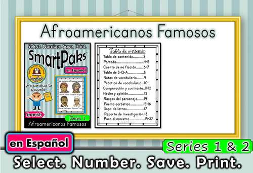 8 African Americans SPANISH SmartPaks™ Units: Vocabulary, Writing, More!