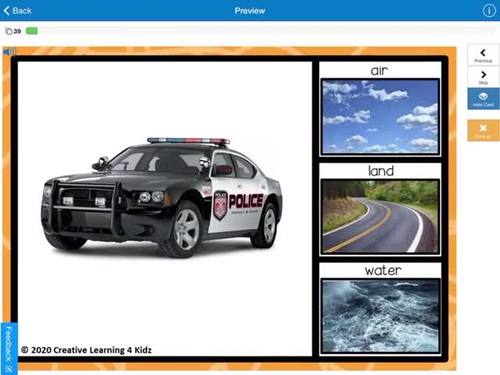 Transportation Boom Cards for Distance Learning by Creative Learning 4 Kidz