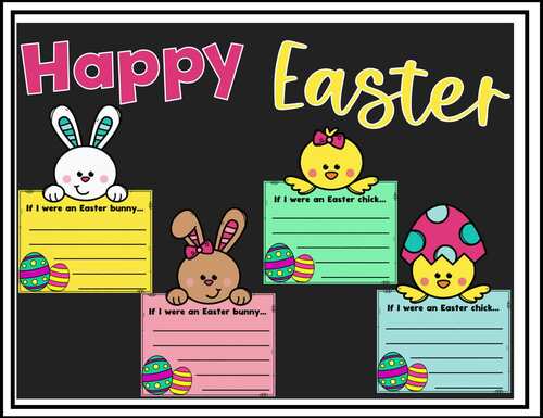Easter Bunny and Chick Writing Craftivity Bulletin Board Idea | TPT
