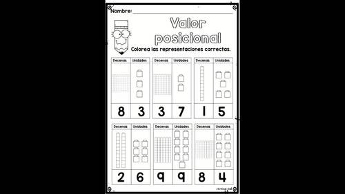 Decenas y unidades | Valor posicional | Place Value in Spanish for Kinder