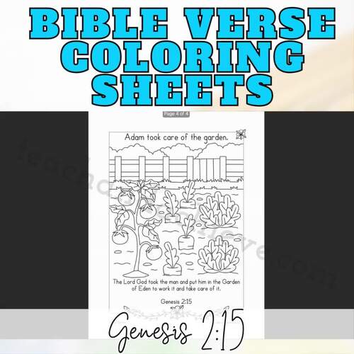 Bible Coloring Sheets- Genesis 2:15 | Sunday School, Christian ...