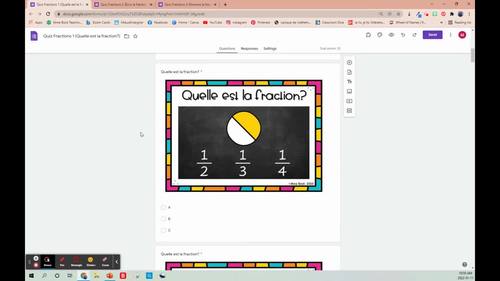 3 Quiz: Les fractions Google Forms™ by Mme Bock | TPT
