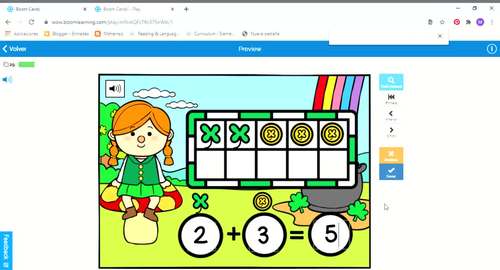 BOOM CARDS San Patricio: SUMAS Números 1-10 St. Patrick's Day Distance ...