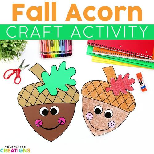 Fall Acorn Craft September Autumn Bulletin Board Ideas Kindergarten ...