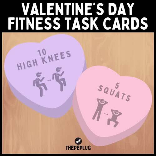 Valentine’s Day Fitness Task Cards | PE Warm-Ups, Stations, Movement ...