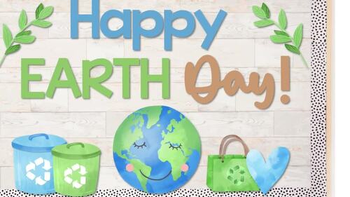 Earth Day Watercolor Classroom Decor, Bulletin Board, Door Decor & Posters
