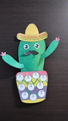Cactus Math Craft Cinco De Mayo Craft Hispanic Heritage Month Bulletin ...